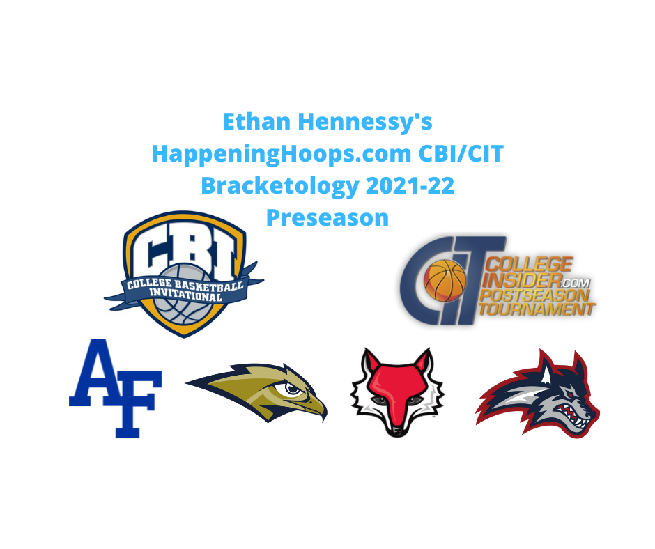 Happening Hoops 2021-22 Pre-Season CBI/CIT Bracketology | Happening Hoops