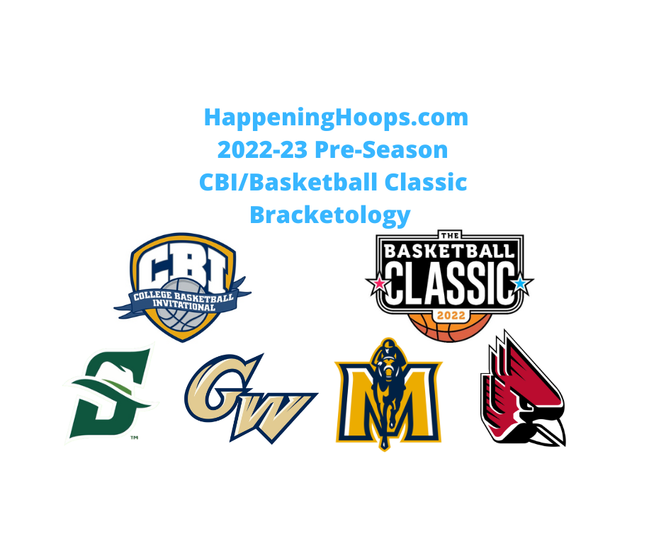 2022-23 Pre-Season CBI/Basketball Classic Bracketology | Happening Hoops